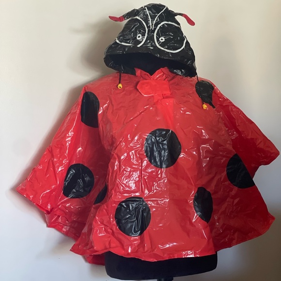 Jackets & Coats | Children Girlsboys Vinyl Hooded Ladybug Cape Poncho ...